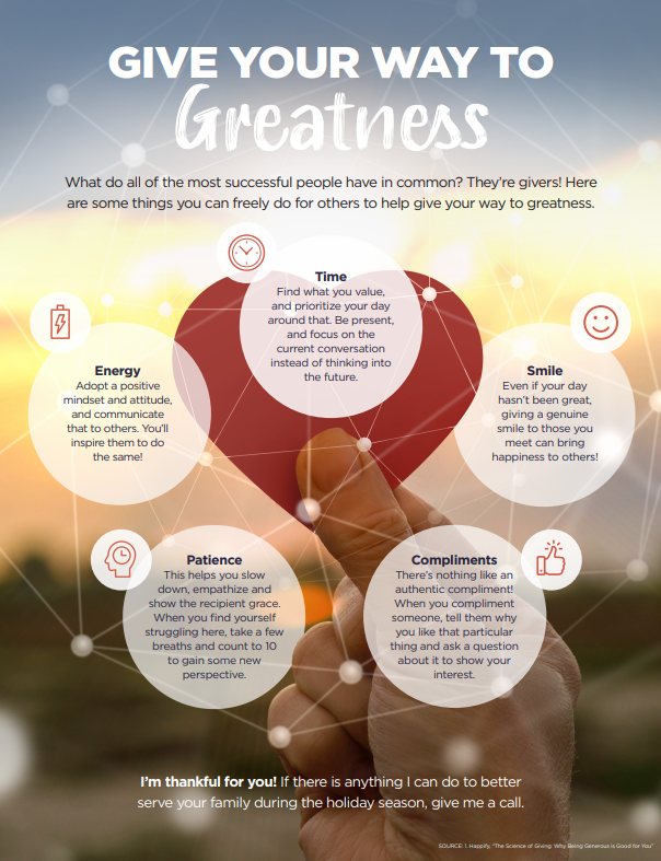 Giving is powerful! When you give to others, research shows you are ...